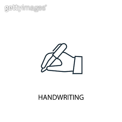handwriting concept line icon. Simple element illustration. handwriting ...