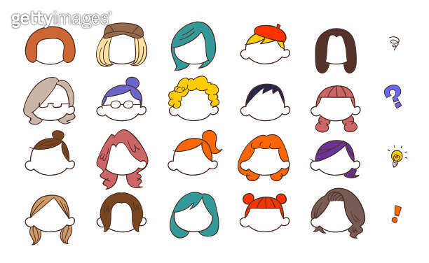 20 types of anonymous young female faces 이미지 (1170203262) - 게티이미지뱅크