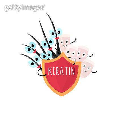 Happy nails and hair peeking out from under the red shield that says ...