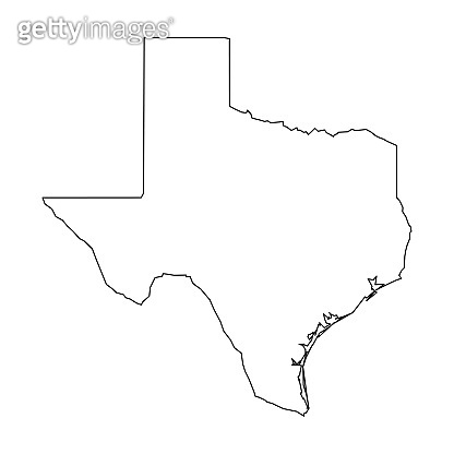 Texas, state of USA - solid black outline map of country area. Simple ...