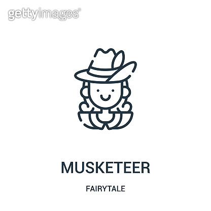 musketeer icon vector from fairytale collection. Thin line musketeer ...