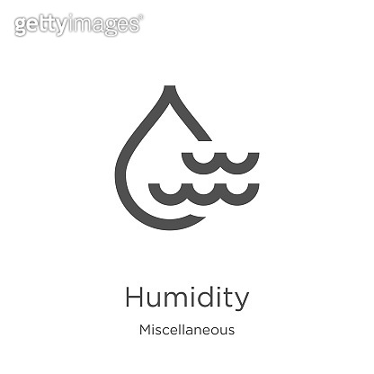 humidity icon vector from miscellaneous collection. Thin line humidity ...