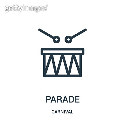 parade icon vector from carnival collection. Thin line parade outline ...