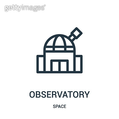 observatory icon vector from space collection. Thin line observatory outline icon vector ...