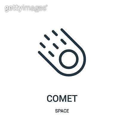 comet icon vector from space collection. Thin line comet outline icon ...