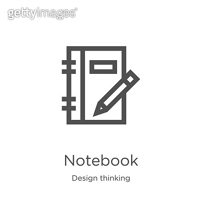 notebook icon vector from design thinking collection. Thin line ...