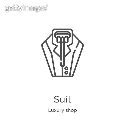 suit icon vector from luxury shop collection. Thin line suit outline ...