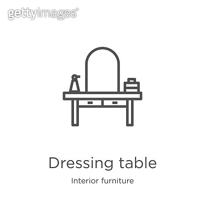 dressing table icon vector from interior furniture collection. Thin ...