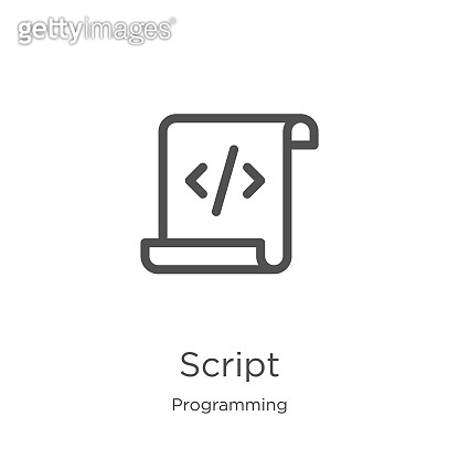 script icon vector from programming collection. Thin line script ...