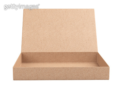Open empty cardboard box from recycled paper - front view. (1090385806 ...