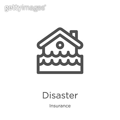 disaster icon vector from insurance collection. Thin line disaster ...