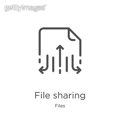 file sharing icon vector from files collection. Thin line file sharing ...