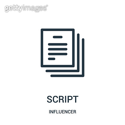 script icon vector from influencer collection. Thin line script outline ...