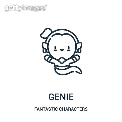 genie icon vector from fantastic characters collection. Thin line genie ...