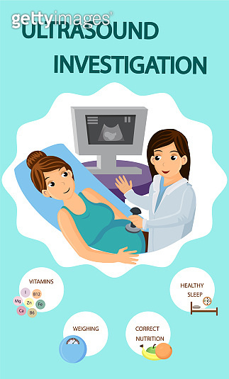 Ultrasound Diagnostics Flyer Flat Vector Template 이미지 (1147210863) - 게티 ...