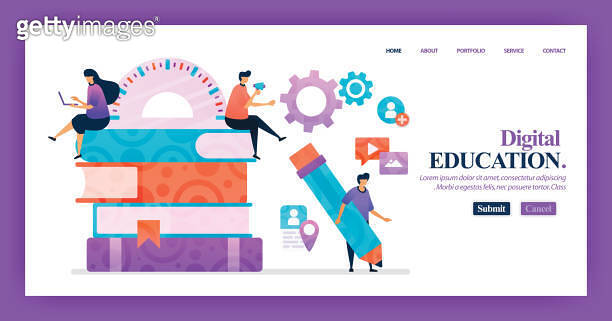 Landing page vector design of Digital education. Easy to edit and ...