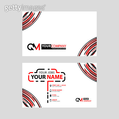 Modern simple horizontal design business cards. with QM Logo inside and ...