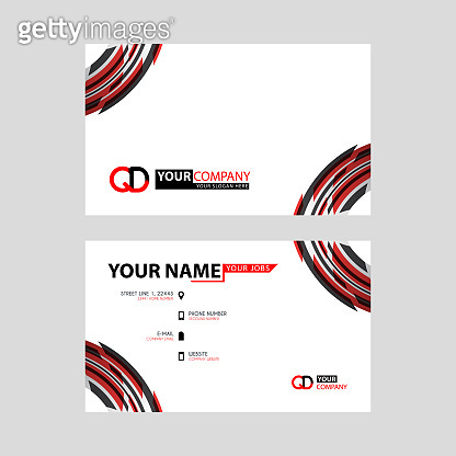 Modern simple horizontal design business cards. with QD Logo inside and ...