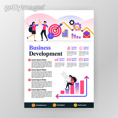 Business development poster concept. increase profits in company with ...