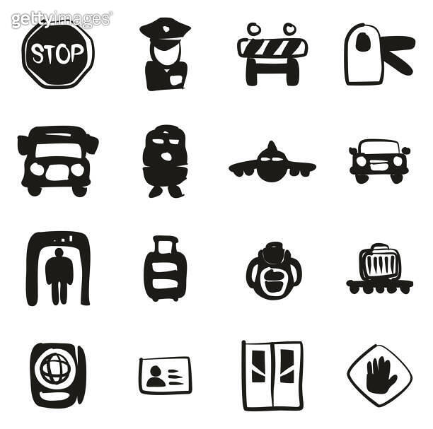 Border Crossing Icons Freehand Fill 이미지 (1127261028) - 게티이미지뱅크