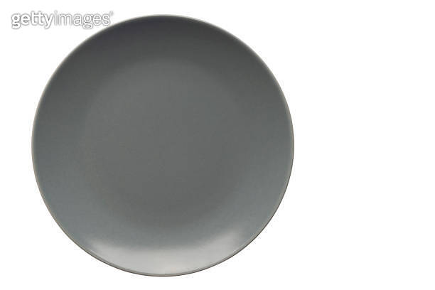 Gray ceramic plate on a white background 이미지 (1179401893) - 게티이미지뱅크