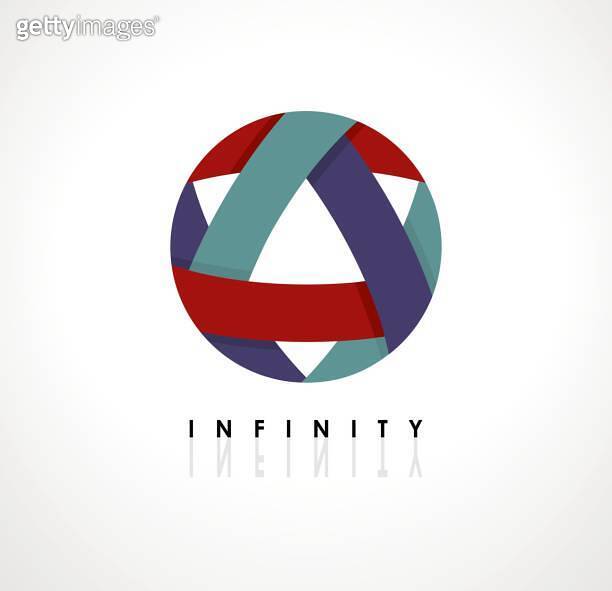 Abstract ball of interwoven stripes, mebius loop. Creative symbol of ...