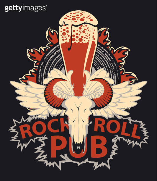 vector banner for rock and roll music pub 이미지 (1189155375) - 게티이미지뱅크