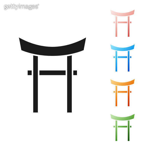 Black Japan Gate icon isolated on white background. Torii gate sign ...