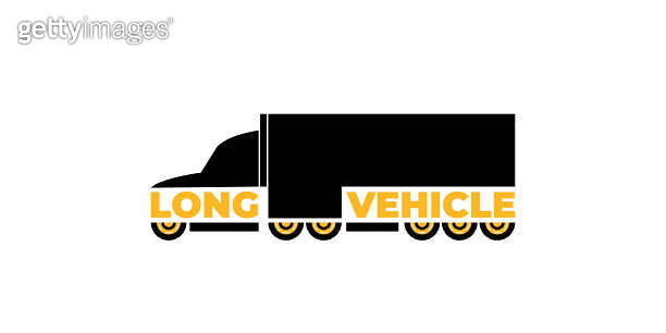 Long vehicle sign on truck. Delivery concept vector illustration. Idea ...