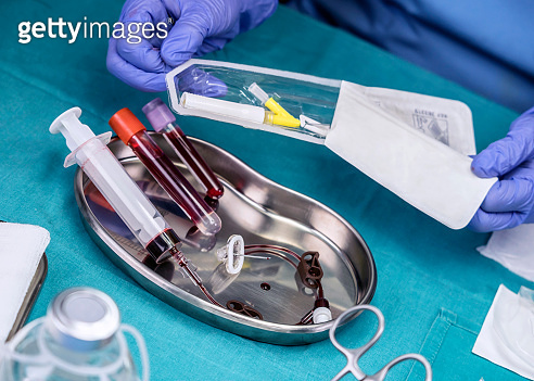 Nurse prepares Venous catheters of Long Duration in a hospital ...