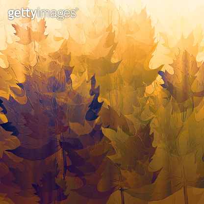 Autumn stylized paper. Vintage paper design. Leaves cut out effects on ...