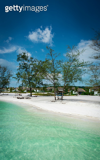 view of paradise long beach resort area of koh rong island near ...