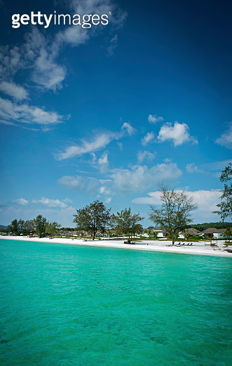 view of paradise long beach resort area of koh rong island near ...