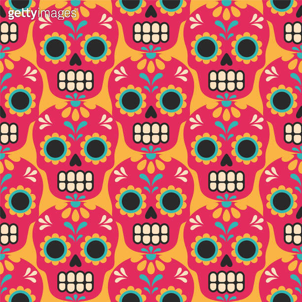 Day of the dead pattern. 이미지 (1166573040) - 게티이미지뱅크