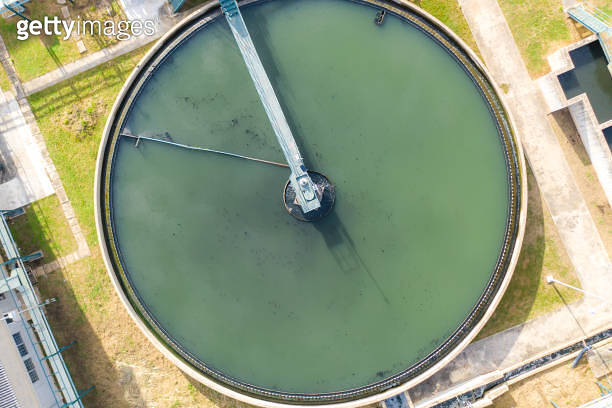 Top view of Recirculation Solid contact Clarifier Sedimentation Tank ...