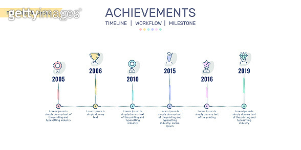 Achievements infographics, Awards, Trophy, Timeline Infographics ...