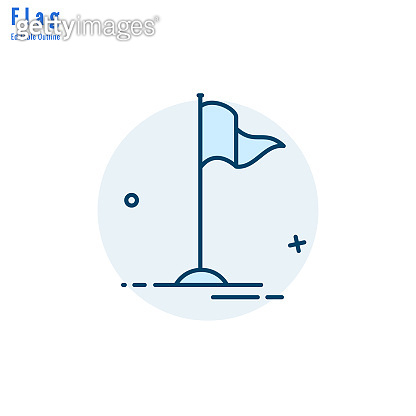 Flag icons set, Competition flag, Milestone success, Thin line editable ...