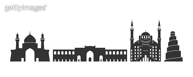 Iraq logo. Isolated Iraqi architecture on white background 이미지 ...
