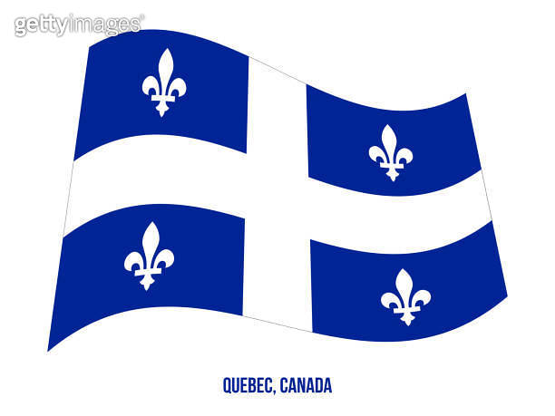 Quebec Flag Waving Vector Illustration on White Background. Provinces ...