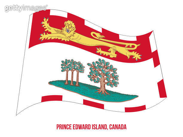 Prince Edward Island Flag Waving Vector Illustration on White ...