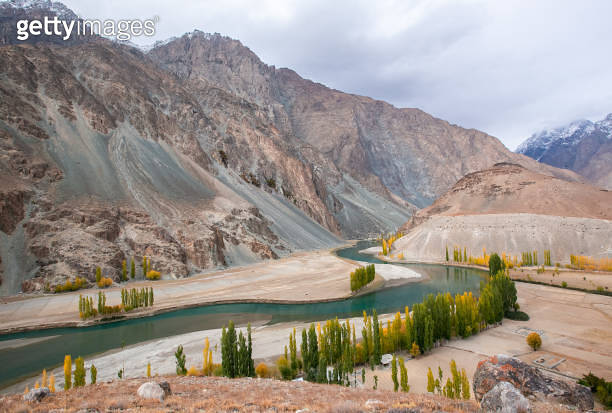 Phandar valley during autumn season in the northern area of the ...