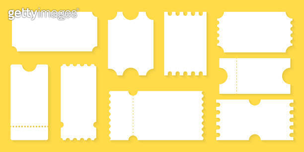 Blank Tickets design for Airplane, train, bus, Cinema, party, circus ...