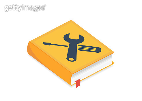 User manual, guide, instruction, guidebook, Handbook isometric concept ...