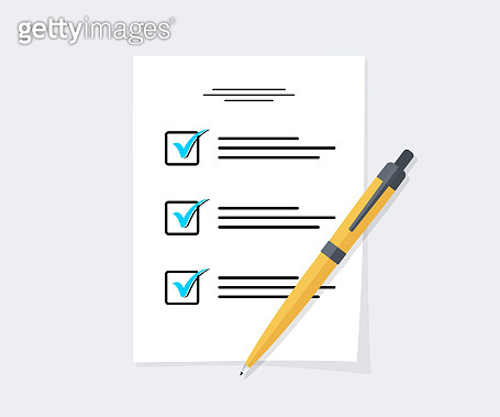 Exam form paper sheets pile with answered success result assessment ...