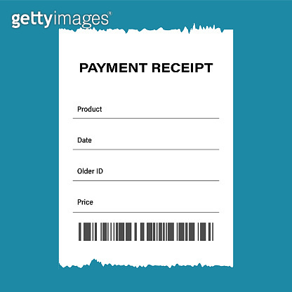 Receipt. Receipt icon in a flat style isolated on a colored background ...