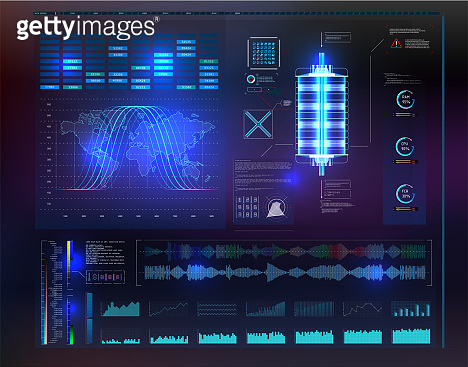 Hud Ui App. Futuristic User Interface Hud And Infographic Elements. Abstract Virtual Graphic ...