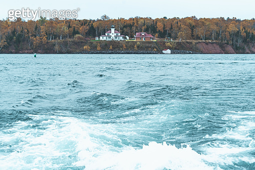 Raspberry Island Lighthouse in Wisconsin on Lake Superior in the ...