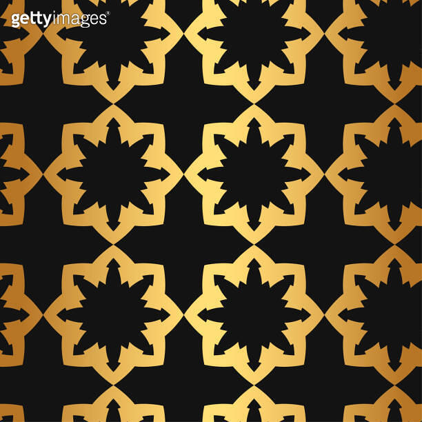 Seamless vector golden decorative pattern. Repeat gold background for ...