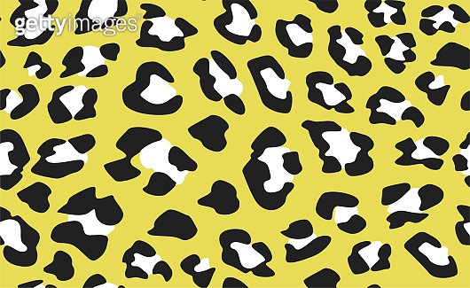Seamless vector yellow colored leopard pattern. Trendy stylish wild ...