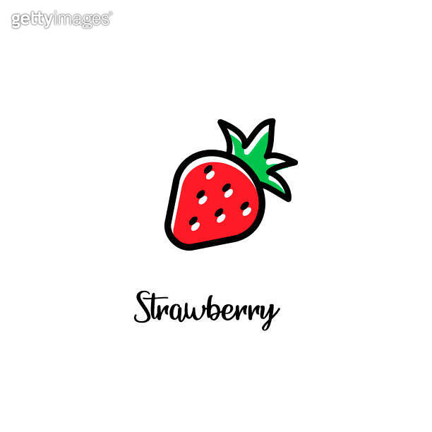Vector strawberry icon. Berry, healthy food symbol. For design, web ...